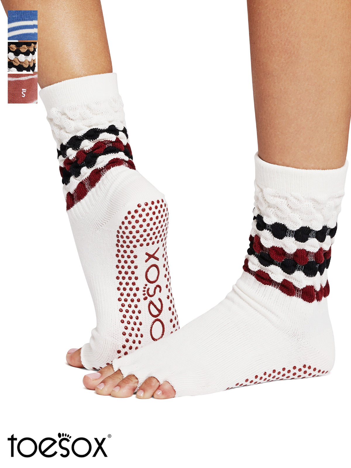 [ToeSox] Crew クルー（Half-Toe／つま先なし） グリップ ソックス／ ヨガ ピラティス 滑り止め付 靴下 クルー丈 24 – Toesox トゥソックス 日本公式ストア