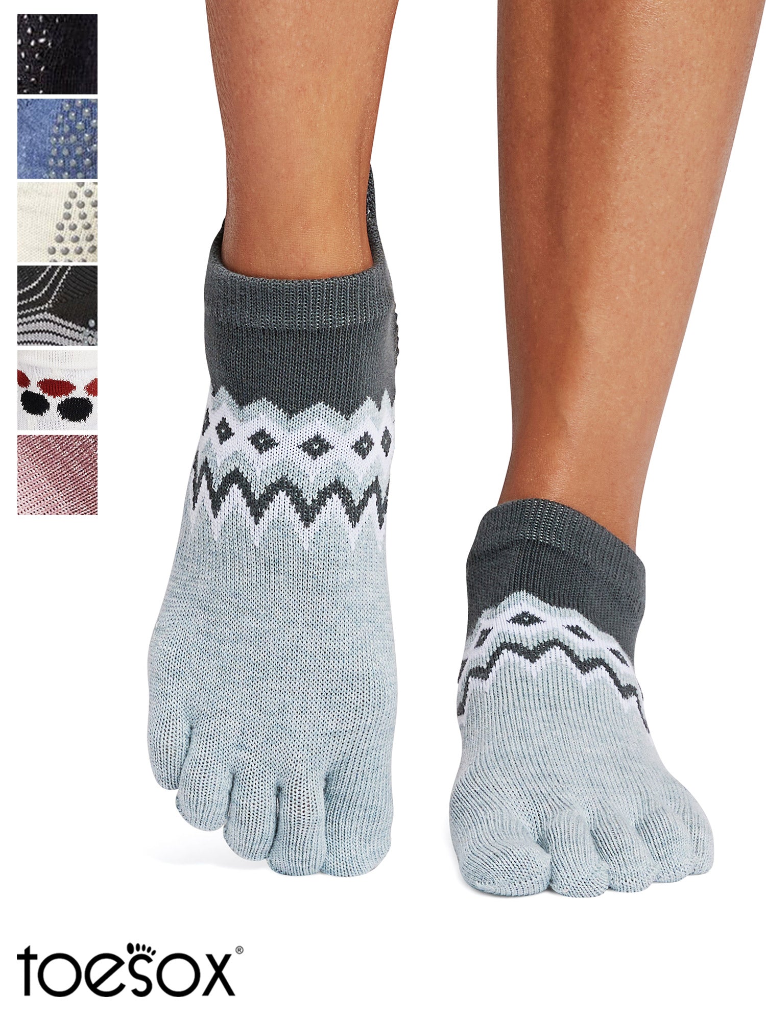 [ToeSox] Low Rise ローライズ（Full-Toe／つま先あり） グリップ ソックス ／ ヨガ ピラティス 滑り止め付 靴下 ...