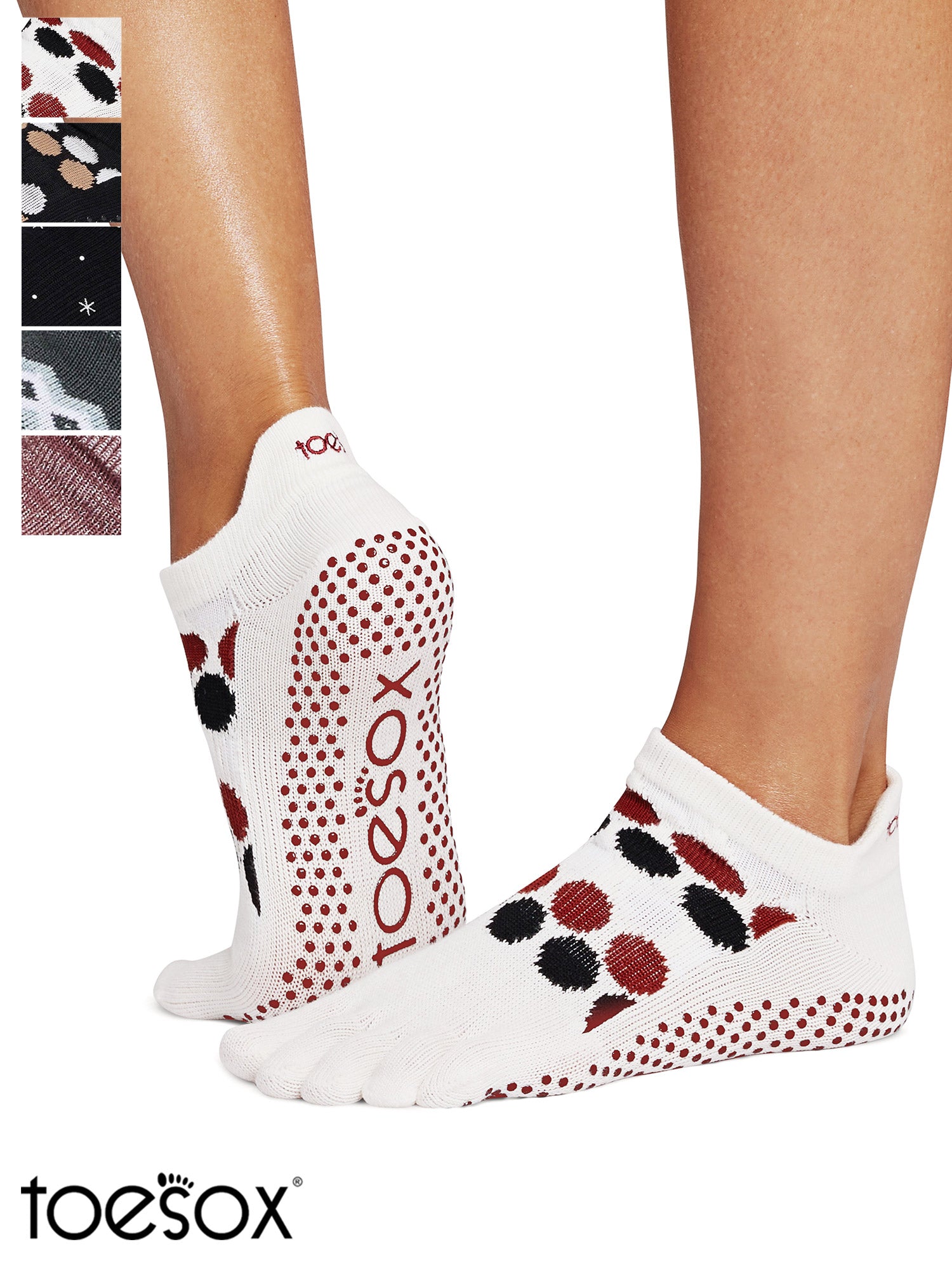 [ToeSox] Low Rise (Full-Toe) Grip Socks / Yoga Pilates Anti-Slip Socks ...
