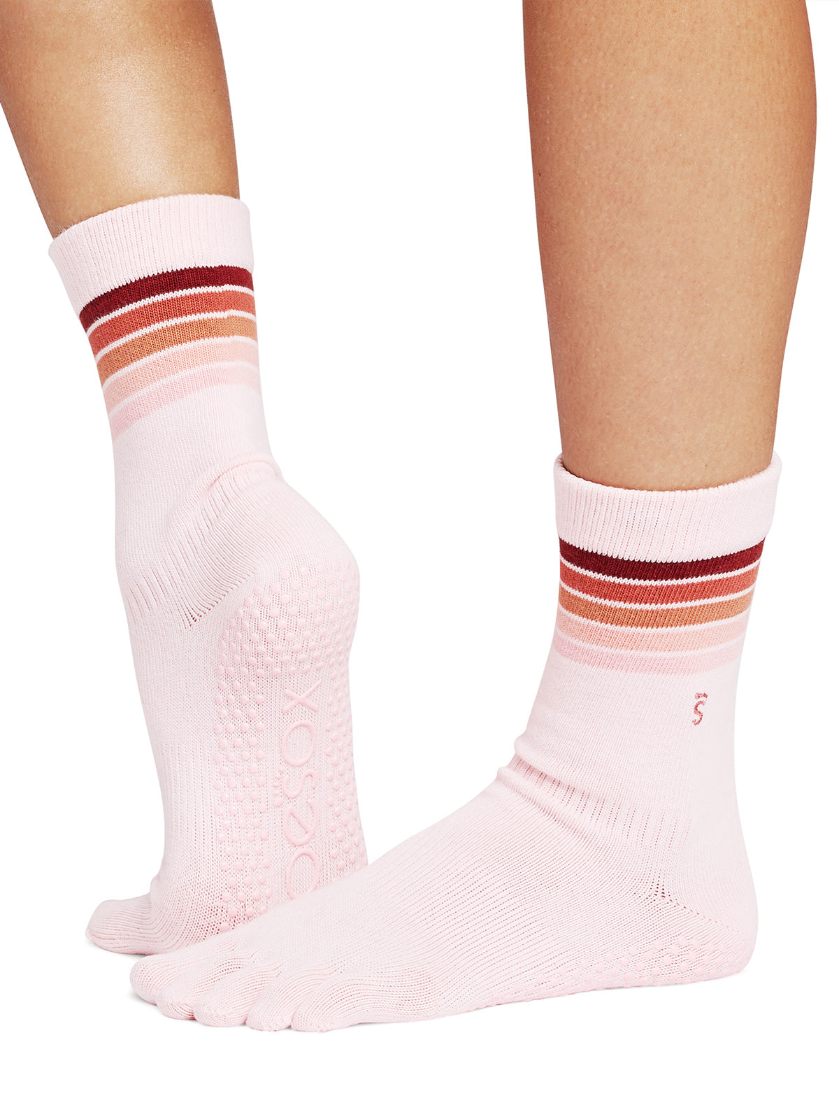 [ToeSox] Yoga Pilates Anti-Slip Socks Five Toe Crew Length Crew (Full ...