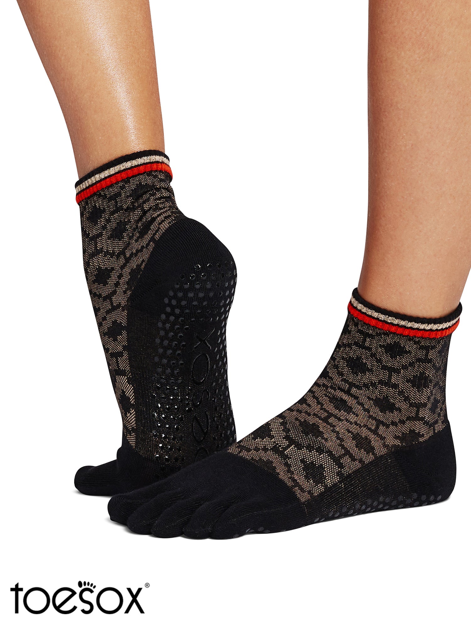 [ToeSox] Melody (Full-Toe) Grip Socks / Yoga Pilates Non-slip Socks Cr ...