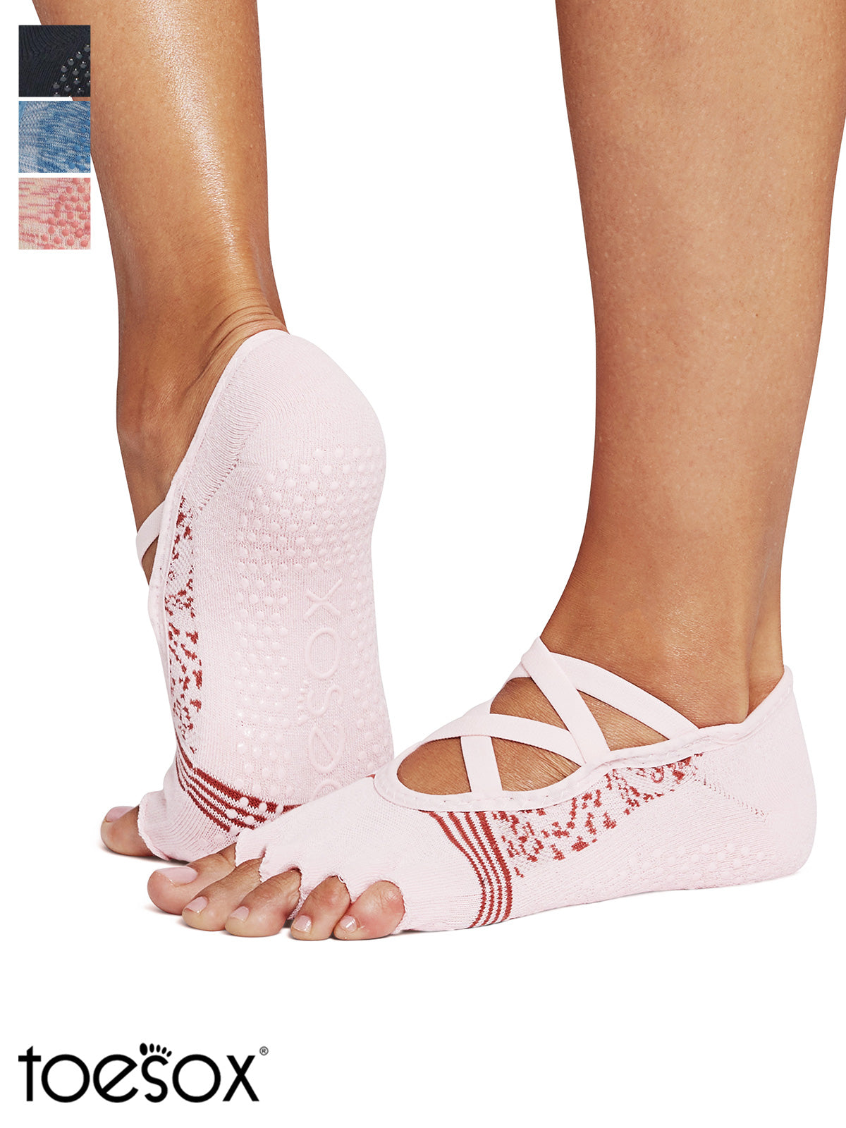 [ToeSox] Elle Tec エル テック（Half Toe／つま先なし） テック グリップ ソックス／ ヨガ ピラティス 滑り止め付 ...