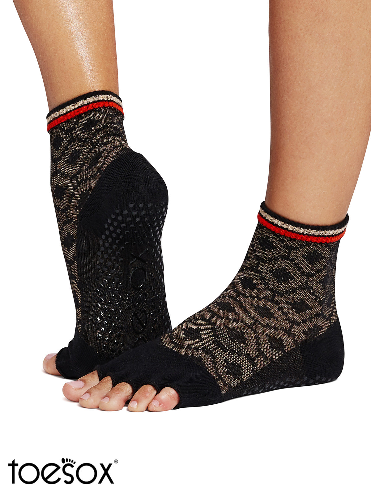 [ToeSox] Melody (Half Toe) Grip Socks / Yoga Pilates Non-slip Socks Cr ...